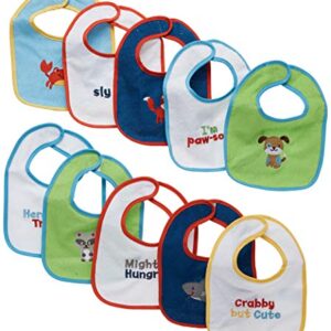 Neat Solutions Water Resistant Drooler Bib Set, Multi-Color, 10 Count