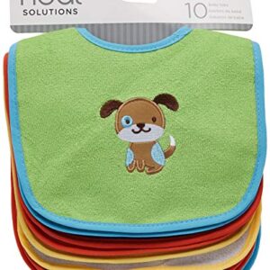 Neat Solutions Water Resistant Drooler Bib Set, Multi-Color, 10 Count