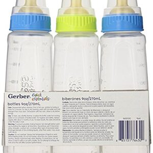 Gerber First Essential Clear View Plastic Nurser With Latex Nipple, BPA Free, Colors may vary, 3 Pack