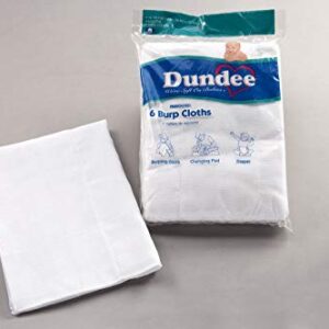 Dundee Burp Cloths/Diapers, White , 14.5x20.5 Inch (Pack of 6)