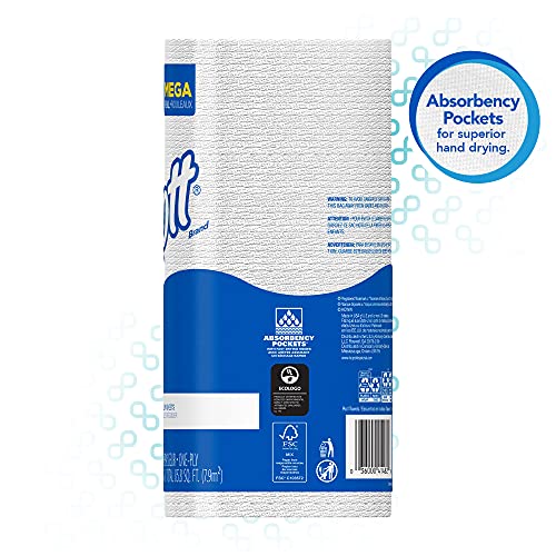 Scott Kitchen Paper Towels (41482) with Fast-Drying Absorbency Pockets, Perforated Standard Paper Towel Rolls, 128 Sheets/Roll, 20 Rolls/Case