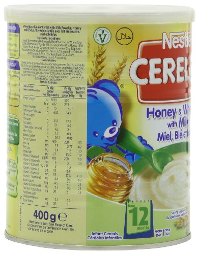 Nestle Cerelac, Honey and Wheat with Milk (From 12 Months), 14.11-Ounce Cans (Pack of 4)