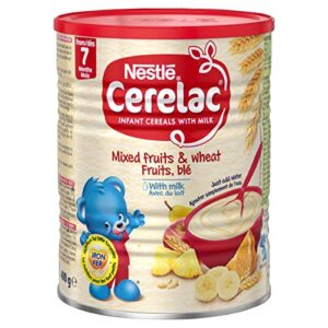 nestle cerelac, mixed fruits & wheat with milk, 14.1 ounce cans (pack of 4)