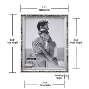 Malden International Designs Fashion Metals Bezel Wooden Picture Frame, 8x10, Silver