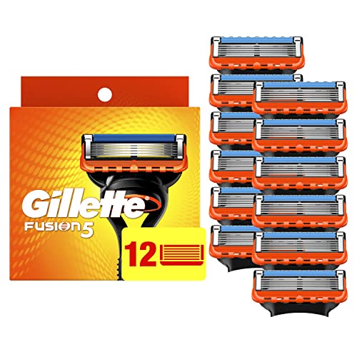 Gillette Fusion5 Mens Razor Blade Refills, 12 Count, Lubrastrip for a More Comfortable Shave