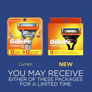 Gillette Fusion5 Mens Razor Blade Refills, 12 Count, Lubrastrip for a More Comfortable Shave