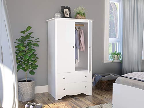 Prepac Monterey, 2-Door Armoire, White