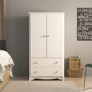 Prepac Monterey, 2-Door Armoire, White