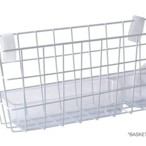 HealthSmart Walker Storage Basket Insert with Cup Holder, Clear, 15 x 4.5 x 2.5, Walker Accessories Basket Removable Insert