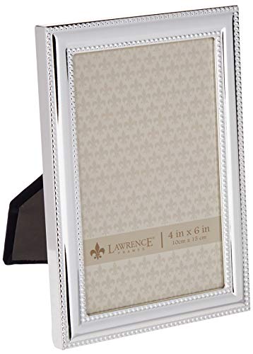 Lawrence Frames 510746 Metal Picture Frame Silver-Plate with Delicate Beading, 4 by 6-Inch