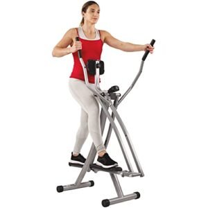 sunny health & fitness sf-e902 air walk trainer elliptical machine glider w/lcd monitor, 220 lb max weight and 30 inch stride