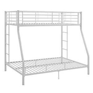 Walker Edison Dunning Urban Industrial Twin over Double Metal Bunk Bed, Twin over Double, White