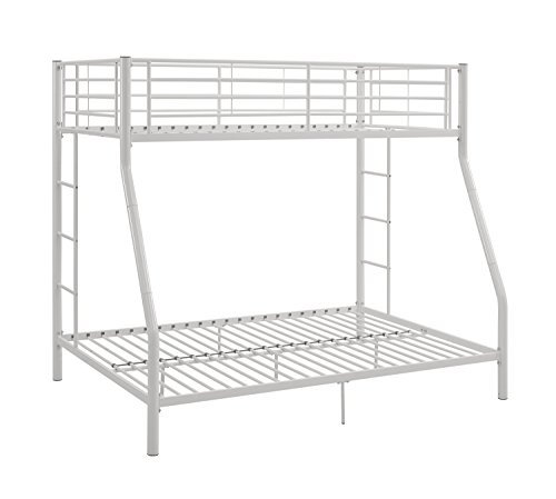 Walker Edison Dunning Urban Industrial Twin over Double Metal Bunk Bed, Twin over Double, White