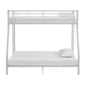 Walker Edison Dunning Urban Industrial Twin over Double Metal Bunk Bed, Twin over Double, White