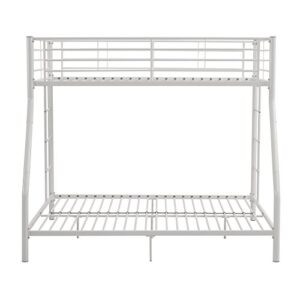 Walker Edison Dunning Urban Industrial Twin over Double Metal Bunk Bed, Twin over Double, White