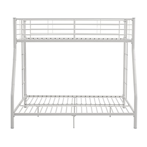 Walker Edison Dunning Urban Industrial Twin over Double Metal Bunk Bed, Twin over Double, White