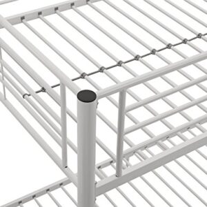 Walker Edison Dunning Urban Industrial Twin over Double Metal Bunk Bed, Twin over Double, White