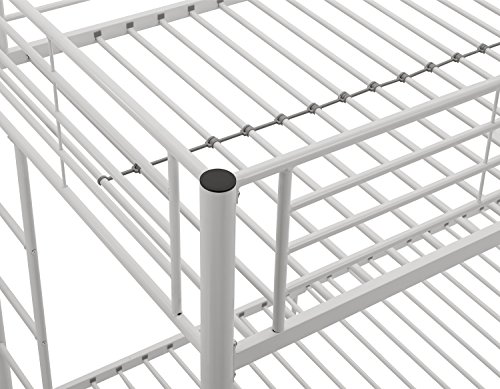 Walker Edison Dunning Urban Industrial Twin over Double Metal Bunk Bed, Twin over Double, White