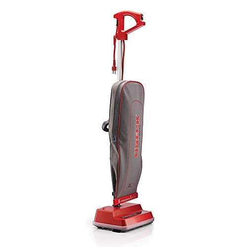 Oreck Commercial Upright Bagged Vacuum Cleaner, Lightweight, 40ft Power Cord, U2000R1, Grey/Red