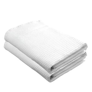 gilden tree waffle towels quick dry lint free thin, bath towel 2 pack, classic style (white)