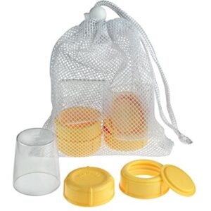 Medela Spare Parts for Breast Milk Bottles, Extra Caps, Lids, Collars, and Discs, Includes Convenient Mesh Bag for Easy Washing, Bottle Spare Parts Made Without BPA