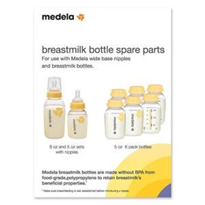 Medela Spare Parts for Breast Milk Bottles, Extra Caps, Lids, Collars, and Discs, Includes Convenient Mesh Bag for Easy Washing, Bottle Spare Parts Made Without BPA