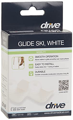 Drive Medical 10110 Walker Wheel Ski Glides, White