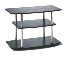 convenience concepts designs2go no tools 37 inch 3 tier tv stand, black