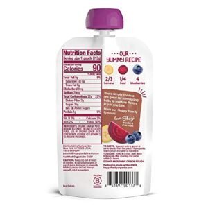 Happy Baby Organics Simple Combos Stage 2 Baby Food, Bananas Beets & Blueberries, 4 Ounce (Pack of 16)