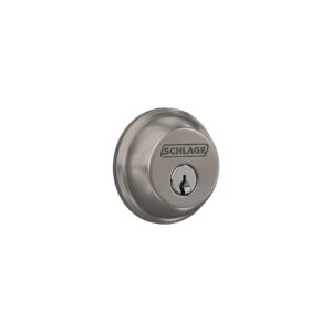 schlage b60 n 619 deadbolt, keyed 1 side, highest residential security, satin nickel