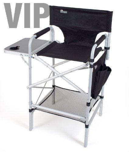 Earth Products Store - Executive VIP Tall Directors Chair w/Folding Side Table and Zippered Carry Bag - 31" Seat Height - Lightweight - 375LBS (MAX Load)