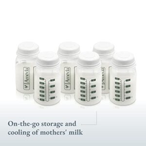 Ameda MYA Cool N Carry Breast Milk Storage System | Includes Insulated Nylon Carry Bag, 3 Freezer Packs, 6 4oz. Bottles with 2-Piece Lock-Tight Caps