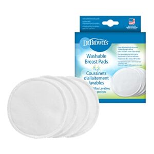 Dr. Brown's Washable Breast Pads, 100% Cotton, 4 Pack