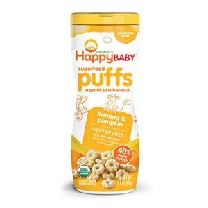 happy baby banana puffs, finger food, organic, 2.1 oz