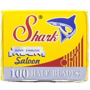 100 Shark Super Stainless Straight Edge Barber Razor Blades for Professional Barber Razors