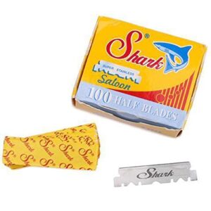 100 shark super stainless straight edge barber razor blades for professional barber razors