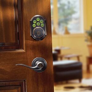 Kwikset Tustin Entry Door Lock Lever, Secure Keyed Exterior Entrance, With Reversible Handle, SmartKey Re-Key Security Technology and Microban Protection in Venetian Bronze