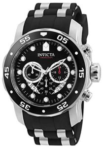 invicta men's 6977 pro diver collection stainless steel watch, blue dial black polyurethane watch