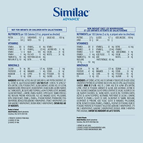 Similac Advance Infant Formula with Iron, Baby Formula Powder, 12.4-oz Can