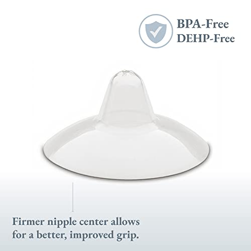 Ameda Contact Nipple Shields, 24mm Opening, Ultra-Thin Flexible Silicone, Encourages Baby's Attachment to Breast, Great for Problems with Latching, Cushions Sore or Sensitive Nipples