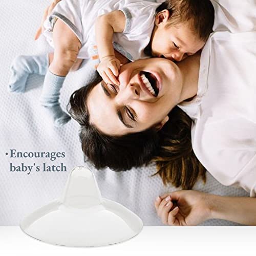 Ameda Contact Nipple Shields, 24mm Opening, Ultra-Thin Flexible Silicone, Encourages Baby's Attachment to Breast, Great for Problems with Latching, Cushions Sore or Sensitive Nipples