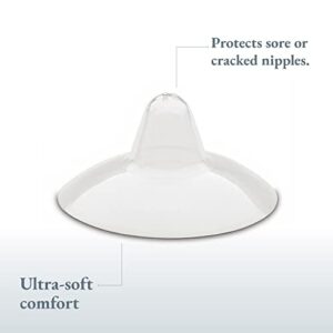 Ameda Contact Nipple Shields, 24mm Opening, Ultra-Thin Flexible Silicone, Encourages Baby's Attachment to Breast, Great for Problems with Latching, Cushions Sore or Sensitive Nipples