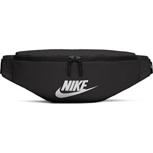 nike unisex-adult heritage hip pack bag , black/black/white, misc