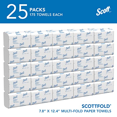 Scott® Pro™ Scottfold™ Multifold Paper Towels (01960), with Absorbency Pockets™, 7.8" x 12.4" sheets, White, (175 Sheets/Pack, 25 Packs/Case, 4,375 Sheets/Case)