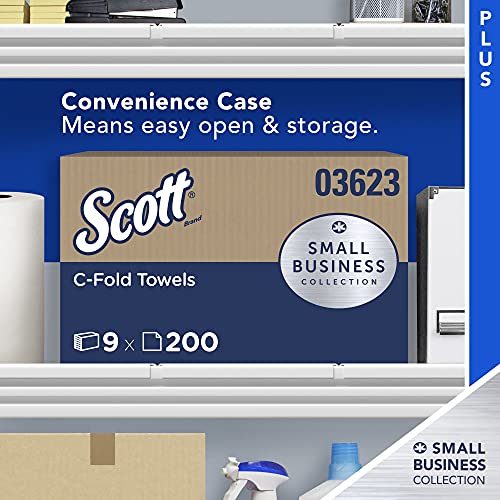 Scott 03623 C-Fold Paper Towels, Convenience Pack, 10 1/8 x 13 3/20, White, 200 per Pack (Case of 9)