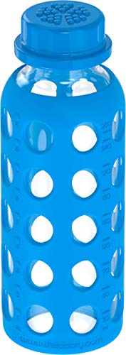 Glass Bottle with Flat Cap and Silicone Sleeve Ocean Lifefactory 9 oz Bottle