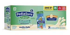 pediasure 1.5 cal complete balanced nutrition, vanilla with fiber - 8 ounce, 1 case of 24