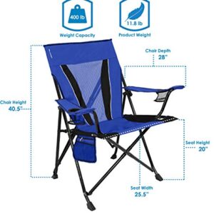 Kijaro XXL Dual Lock Portable Camping and Sports Chair, Diamond Ripstop Polyester, Cayman Blue Iguana