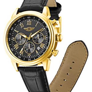 I By Invicta Men's 90242-003 Chronograph Black Dial Black Leather Watch