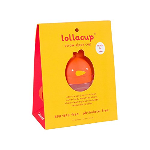 Lollaland Weighted Straw Sippy Cup for Baby: Lollacup - Transition Kids, Infant & Toddler Sippy Cup (6 months - 9 months) | Shark Tank Products | Lollacup (Orange)